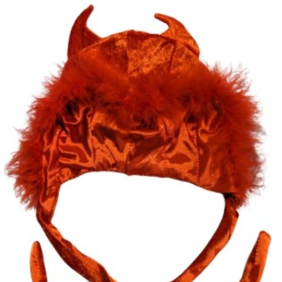 Handmade | Accessories | Feathered Velvet Devil Hood | Poshmark